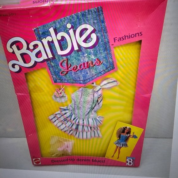 Mattel | Toys | New Barbie Fashion Jeans Denim Blue Dressed Up 988 Mattel 1693 Dress Bag Shoes ...